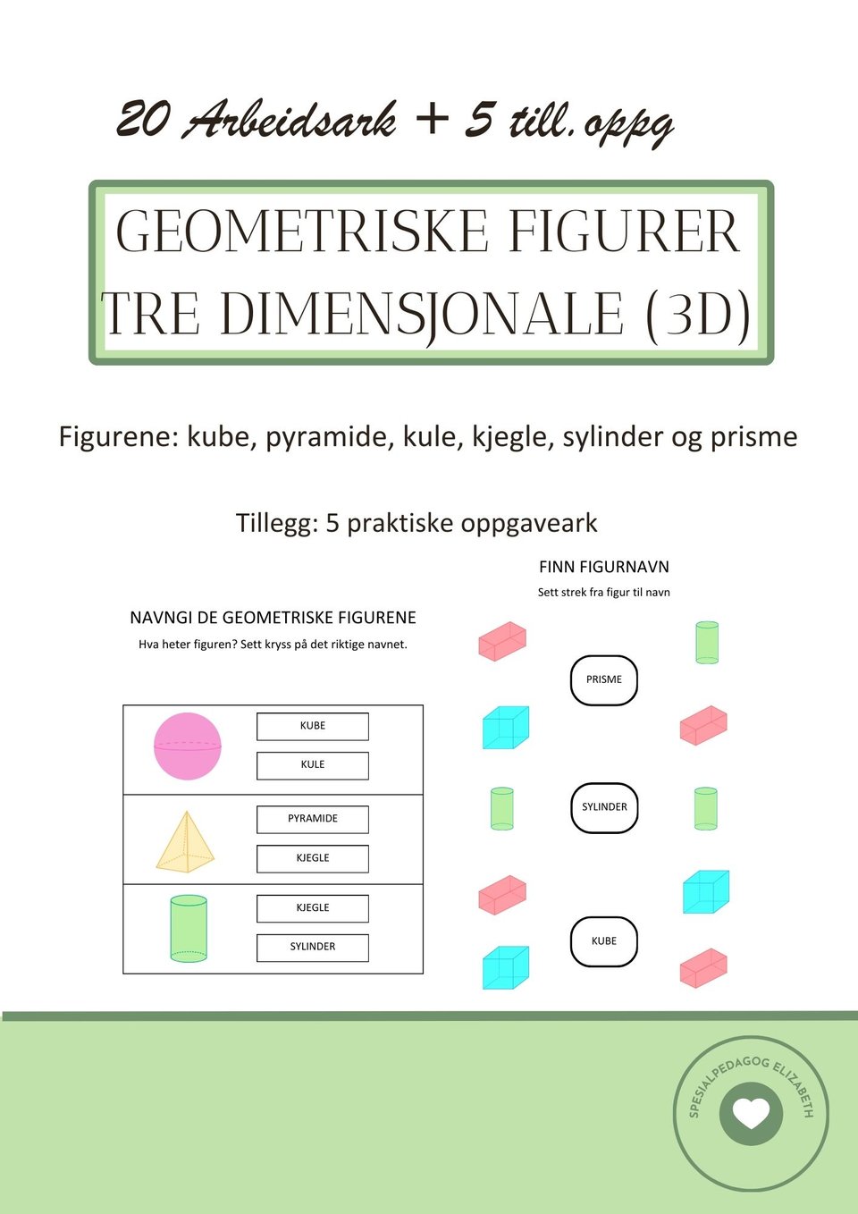 Geometri Arbeidsark 4. Klasse Addisjon Med Ti | TPT