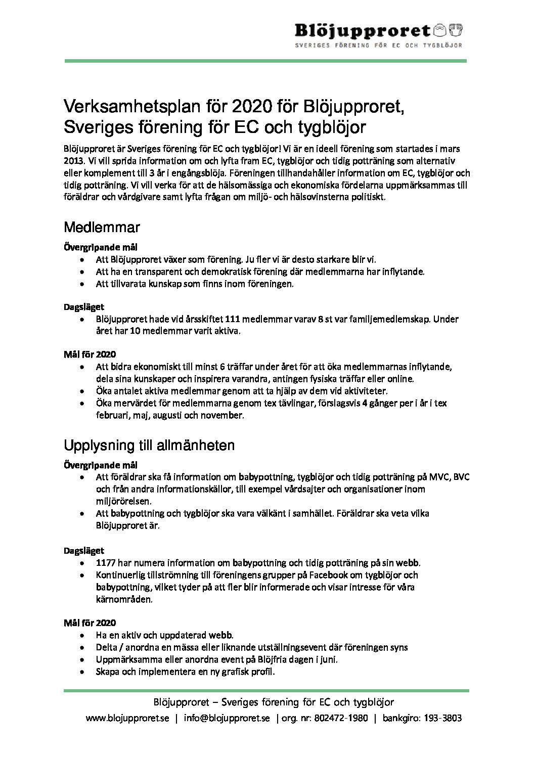 Styrelsedokument | Blöjupproret