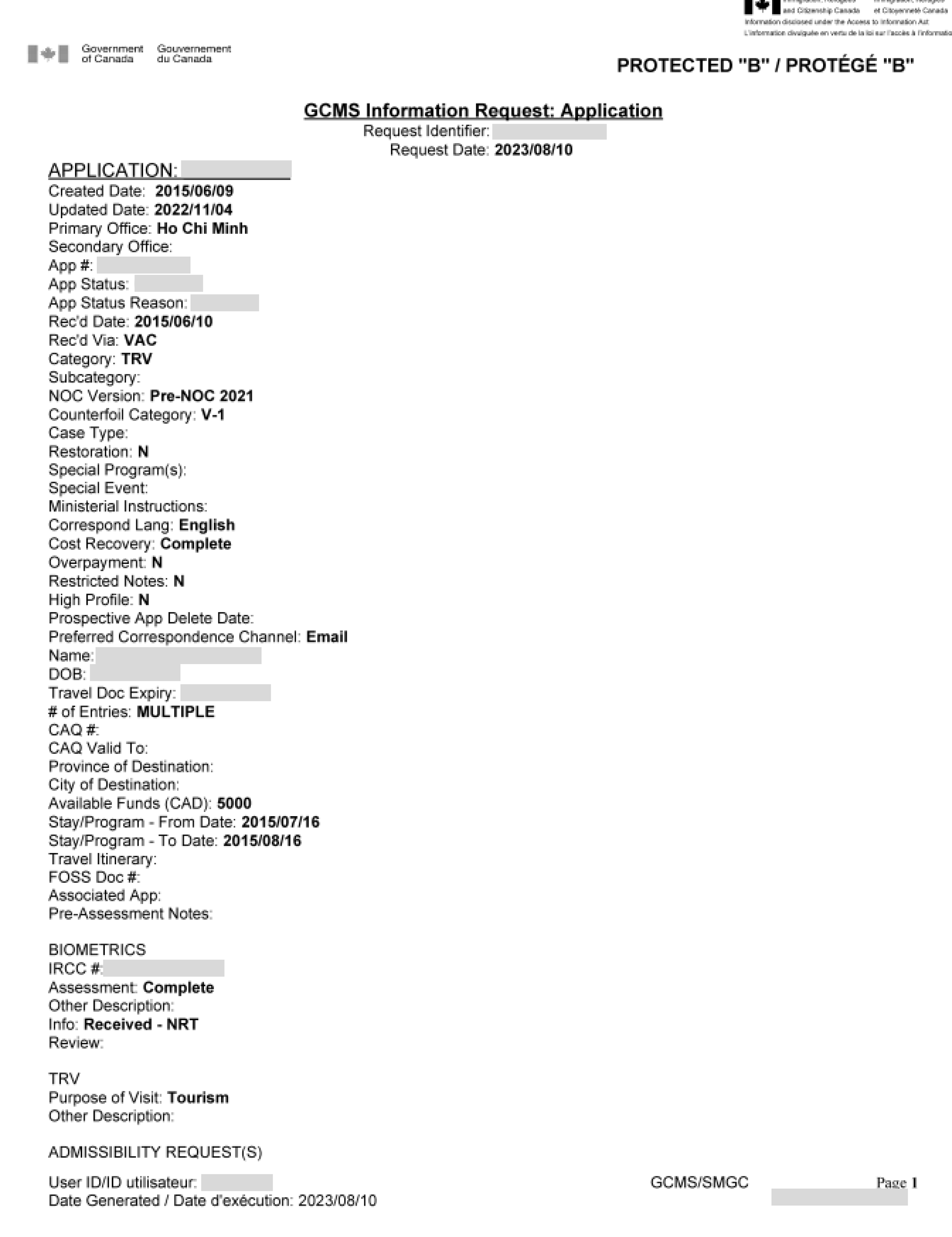 GCMS-Canada.ca | Order GCMS, CAIPS & CBSA Notes