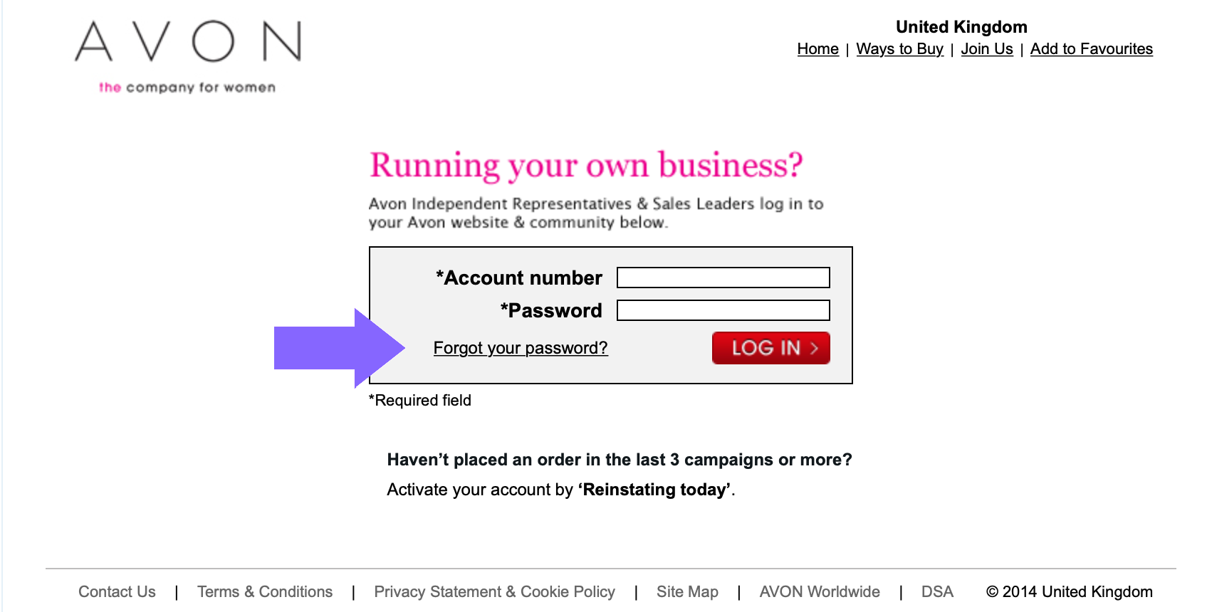 Avon Login for existing representative