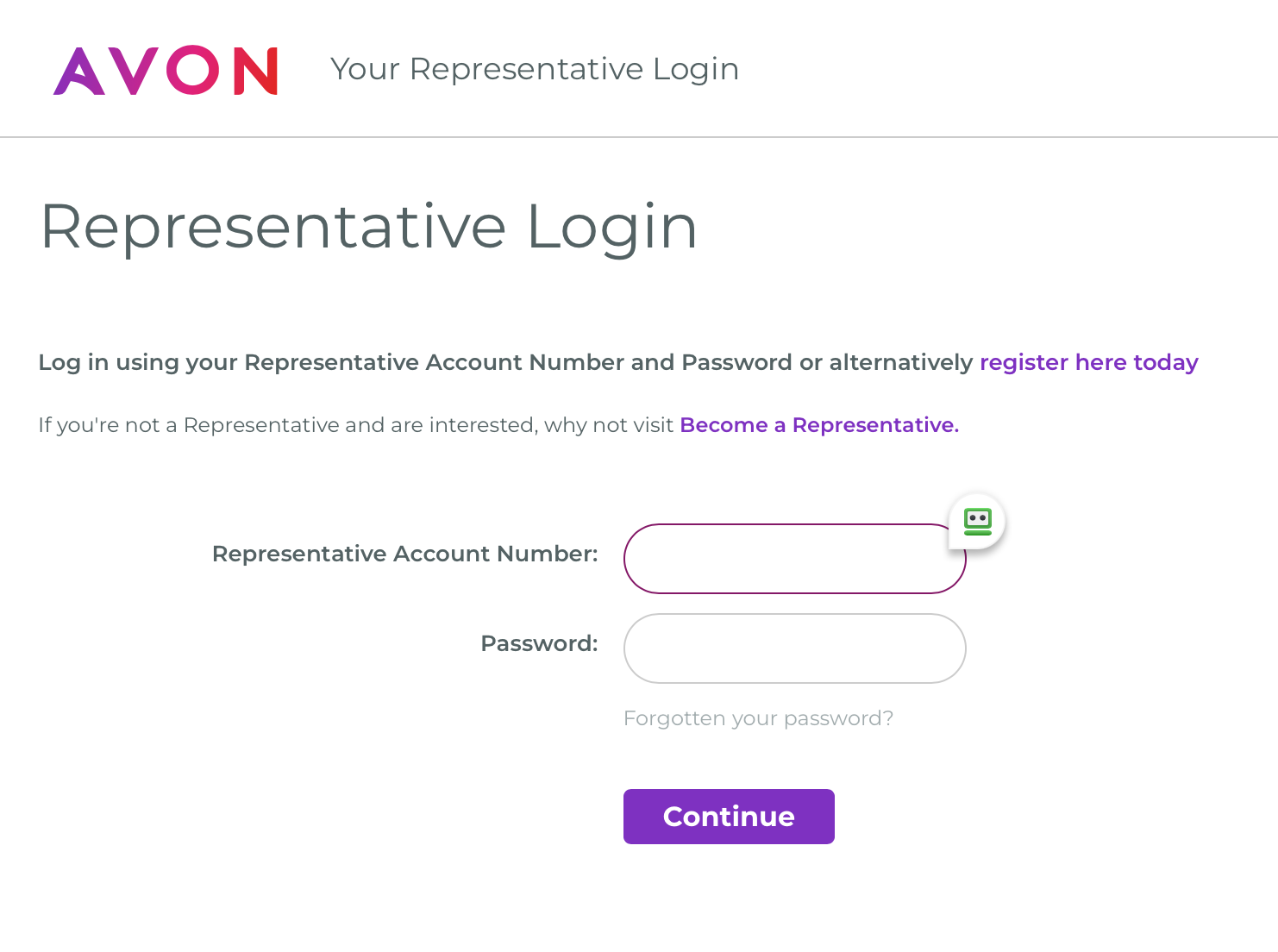 Avon Representative - it is easy and quick to reinstate your account