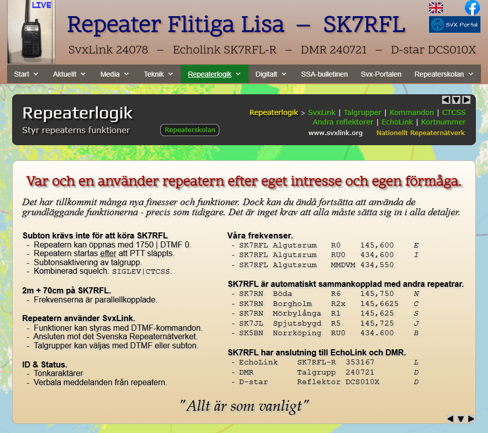 Repeaterlogik | Repeater Flitiga Lisa | sk7rfl.se